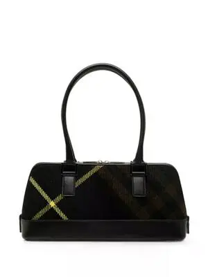 Burberry 2000-2017 Supernova Check Wool Shoulder Bag - Black
