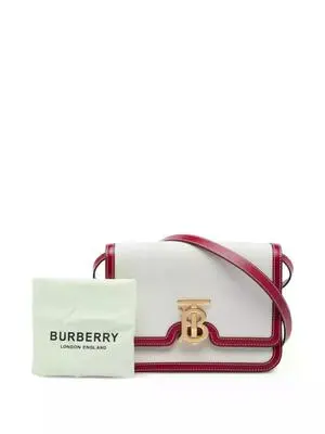 Burberry Small Canvas Tb Flap Crossbody Bag - Red