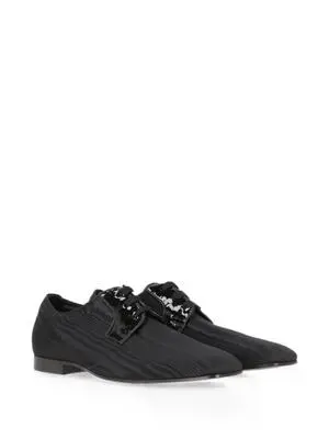 TOD'S Moiré-effect Lace-up Oxford Shoes - Black