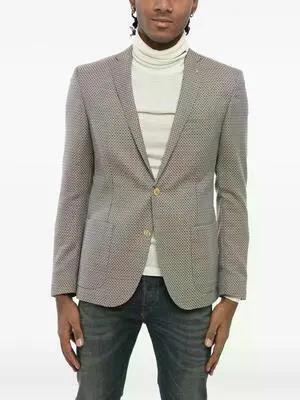 Corneliani Geometric-pattern Single-breasted Blazer - Brown