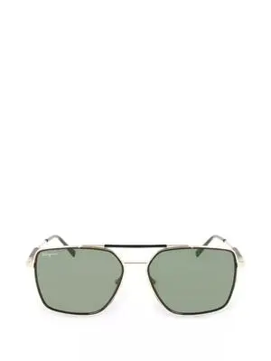 FERRAGAMO Rectangular-frame Sunglasses - Gold