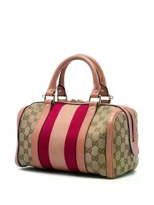 Gucci Gg Canvas Web Joy Boston Bag Satchel - Neutrals