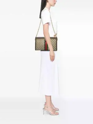 Gucci Medium Ophidia Gg Supreme Web Shoulder Bag - Neutrals