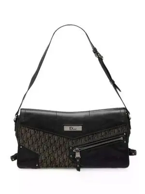 Dior 2003 Diorissimo Trotter Canvas Street Chic Shoulder Bag - Black