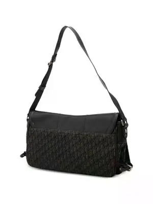 Dior Diorissimo Trotter Canvas Street Chic Shoulder Bag - Black