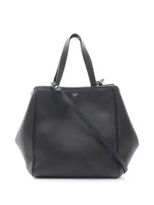 Celine 2000s Small Folded Cabas Tote Bag - Black