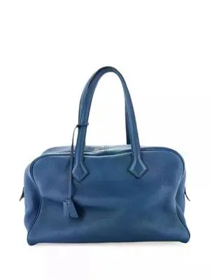 Hermès Victoria Ii Bag Clemence 35 Satchel - Blue