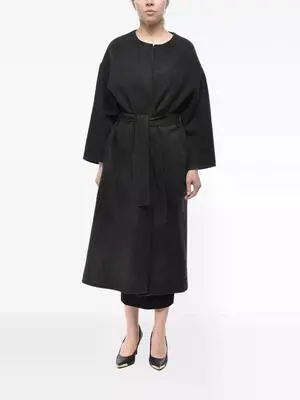 SUPER BLOND Belted Single-breasted Coat - Grey