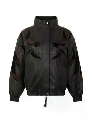 P.a.r.o.s.h Eagle-patch Leather Jacket - Brown