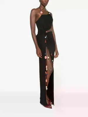 Cult Gaia Macie Bead-embellished Cut-out Maxi Dress