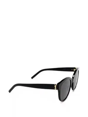 Saint Laurent Logo-detail Sunglasses - Black