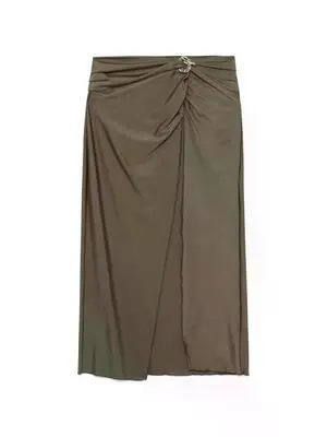 Simkhai Kora Satin Wrap Midi Skirt