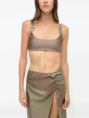 Simkhai Kora Satin Wrap Midi Skirt