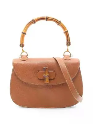 Gucci 2010s Bamboo Leather Tote Bag - Brown