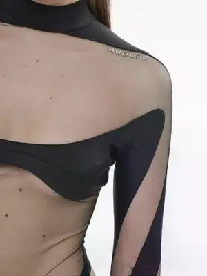 MUGLER Mesh Panelled Bodysuit