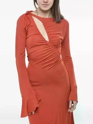 Victoria Beckham Cut-out Asymmetric Ruched Maxi Dress