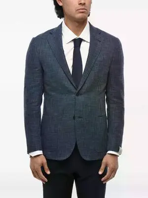 Corneliani Houndstooth Single-breasted Blazer - Blue