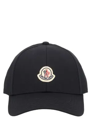 Moncler Baseball Cap With Logo Patch - Black