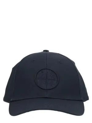 Stone Island Baseball Cap With Embossed Logo - Blue