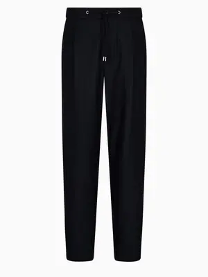 Giorgio Armani Draped Cashmere Stretch Trousers - Blue