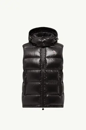 Moncler Bormes Hooded Down Vest - Black