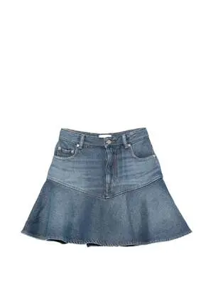 GANNI Denim Mini Skirt With Zip And Button Closure