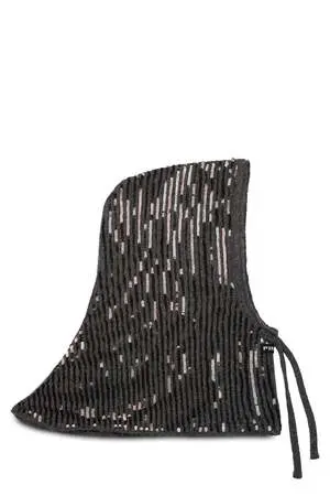 Pinko Sequined Hood - Black