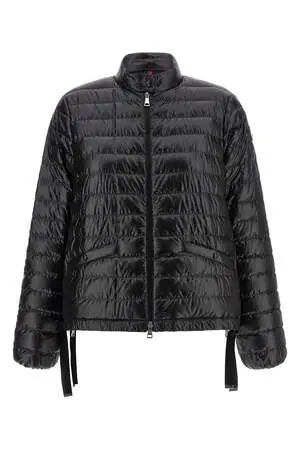 Moncler Longline Nylon Puffer Coat With Drawstring Hem
