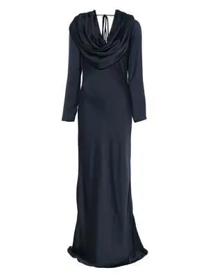 ROTATE BY BIRGER CHRISTENSEN Cowl Neck Long Sleeve Maxi Dress - Blu