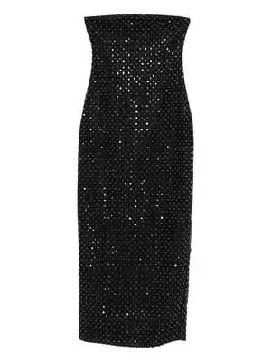 ROTATE BY BIRGER CHRISTENSEN ROTATE Beaded Tube Maxi Dress Nero