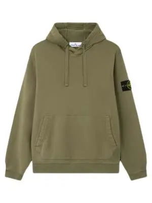 Stone Island Drawstring Hood Sweatshirt With Pouch Pocket - Verde