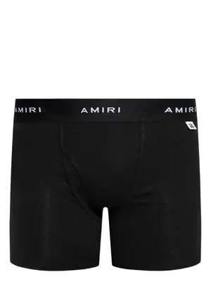 Amiri Logo-print Cotton-spandex Briefs 2-pack - Nero