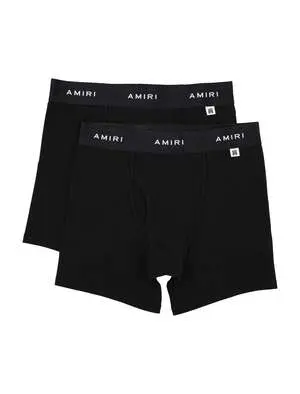 Amiri Logo-print Cotton-spandex Briefs 2-pack - Nero