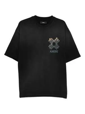 Amiri Crewneck Sweatshirt With Printed Panels - Nero