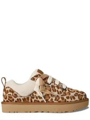 UGG Webbing Heel Strap Lace-up Sneakers With Logo Patch & Padded Tongue - Marrone