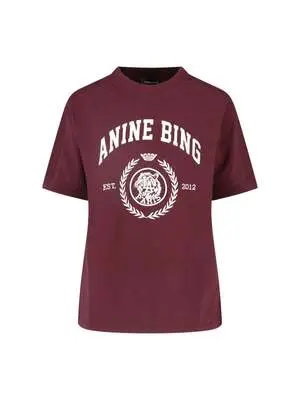ANINE BING 100% Cotton Everyday T-shirt For - Red