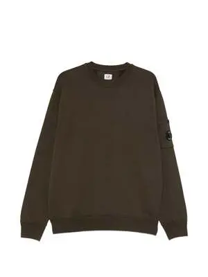 C.P. COMPANY Cotton Crewneck Sweatshirt With Lens Pocket - Verde