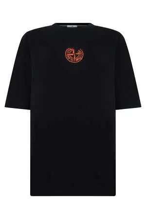 Stone Island Mini Logo Cotton T-shirt For - Black