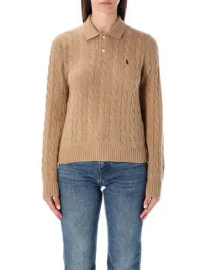 Polo Ralph Lauren Cable-knit Wool & Cashmere Polo Sweater With Pony