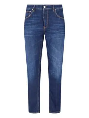 PT TORINO Slim-fit Enamel-blend Jeans - Blue
