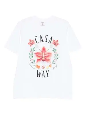 Casablanca 100% Cotton Orchid Graphic T-shirt - Bianco