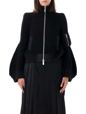 Sacai Layered Zip-up Sweatshirt - Nero