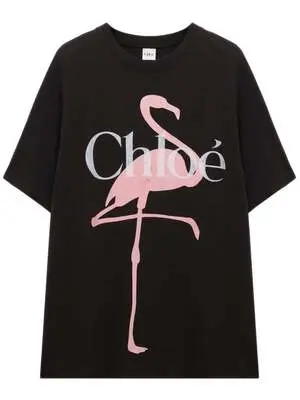 Chloé CHLOÉ Logo Graphic T-Shirt In Cotton Nero