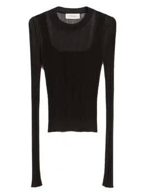 Sportmax Ribbed Knit Trompe-l'œil Tank Top - Nero