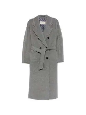 Max Mara Tailored Double Breasted Wool-cashmere Coat - Grigio