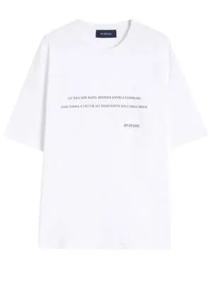 Sportmax Rounded Neck Short-sleeve Tee With Custom Chest Print - Bianco