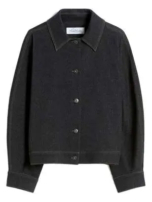 Max Mara Cotton-blend Denim-effect Cropped Jacket