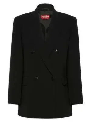 Max Mara Wide-fit Peak Lapel Double-breasted Jacket With Buttoned Hem Detail