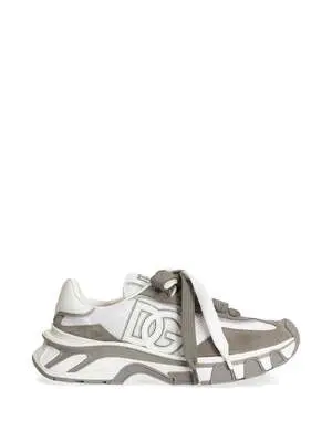 Dolce & Gabbana Dolce Style Nylon & Calfskin Dg Patch Sneaker For - Bianco