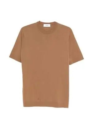 LARDINI Lardini Men's Ribbed Cuff And Hem Crew Neck Short-Sleeve Cotton T-Shirt